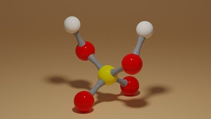 3D model Sulfuric Acid H2SO4 Molecule VR / AR / low-poly | CGTrader