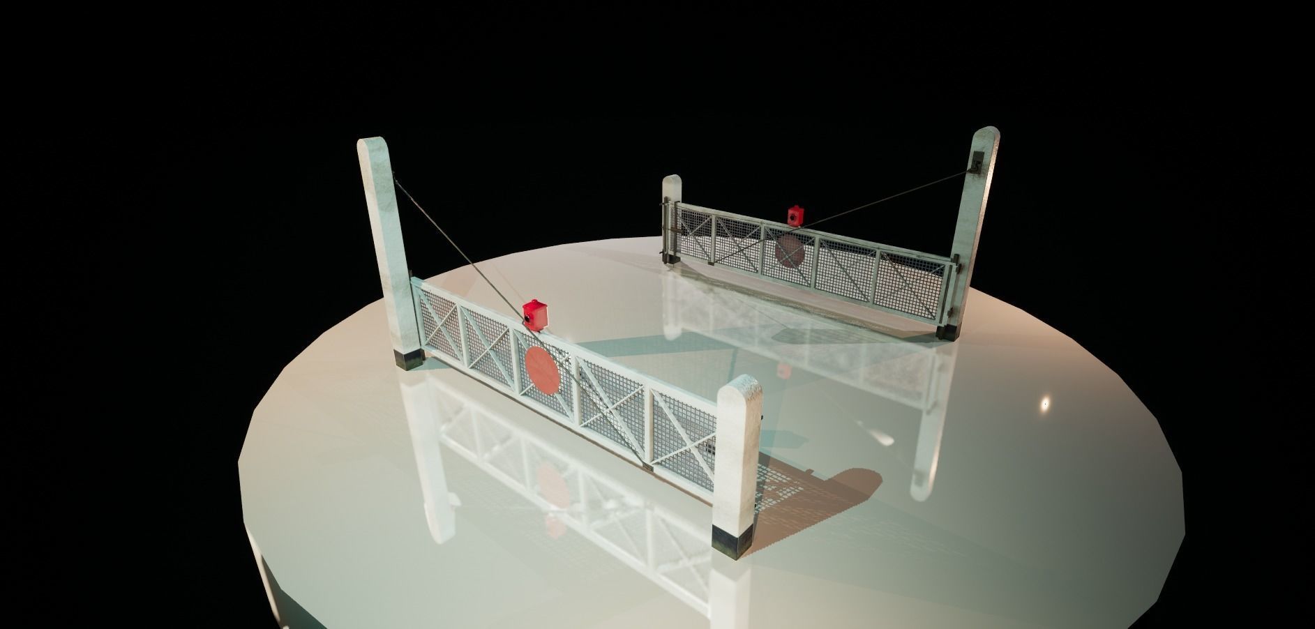 3D model Rail Gate train station crossing gate VR / AR / low-poly ...