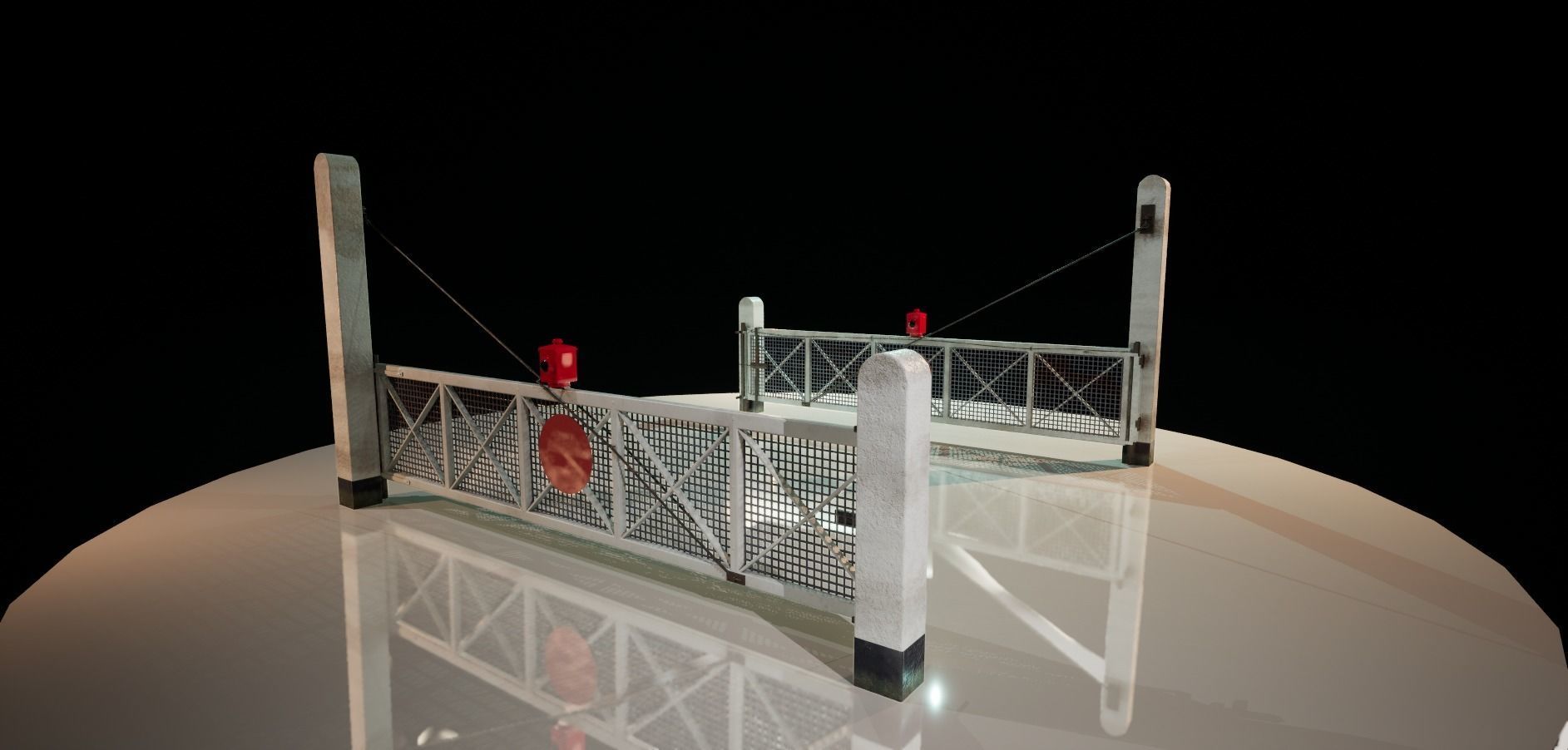 3D model Rail Gate train station crossing gate VR / AR / low-poly ...