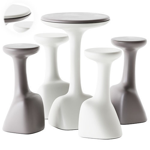 Armillaria Table and Stool by Plust 3D model | CGTrader