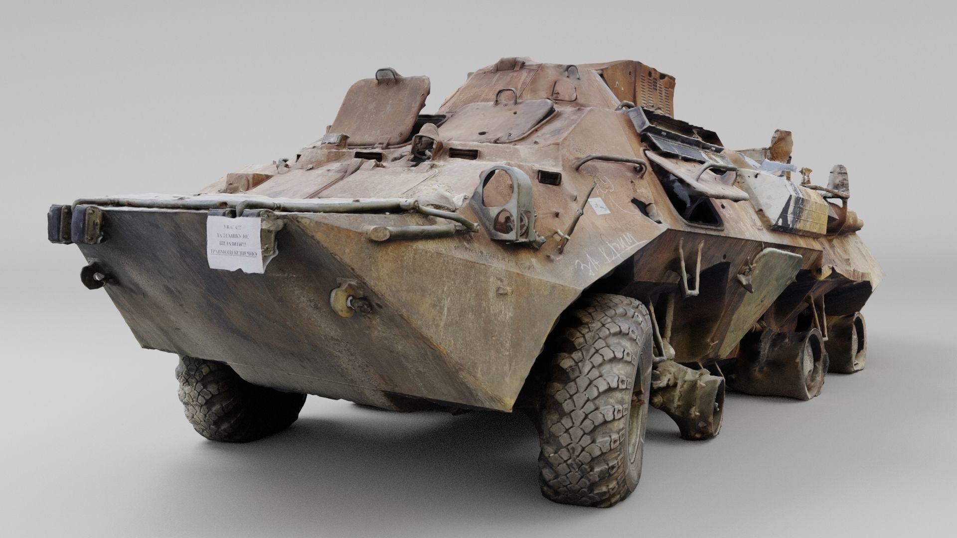 Russian BTR-80 destroyed by Ukrainian army 3D model | CGTrader