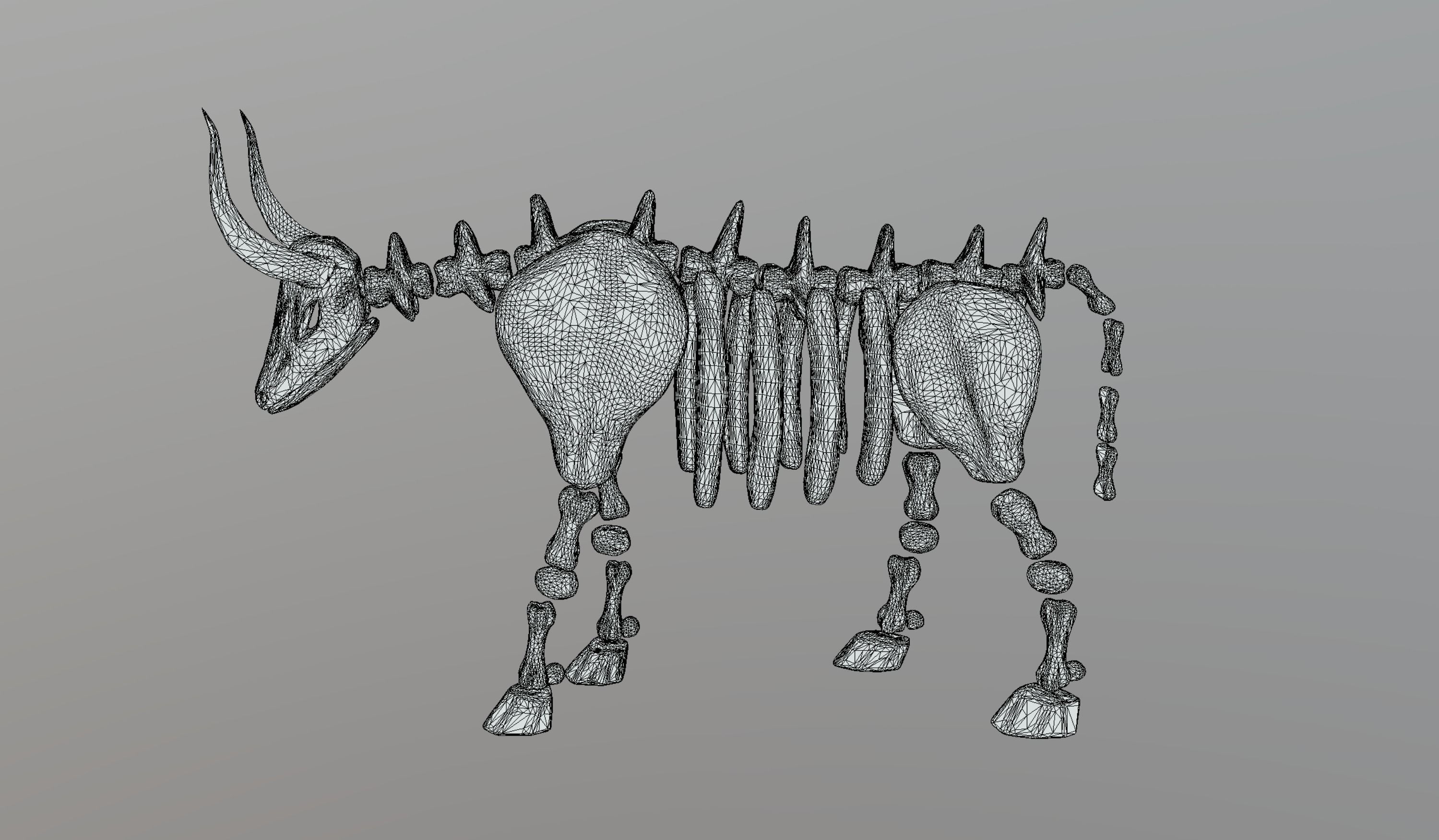 3D model Bull Skeleton VR / AR / low-poly rigged animated | CGTrader