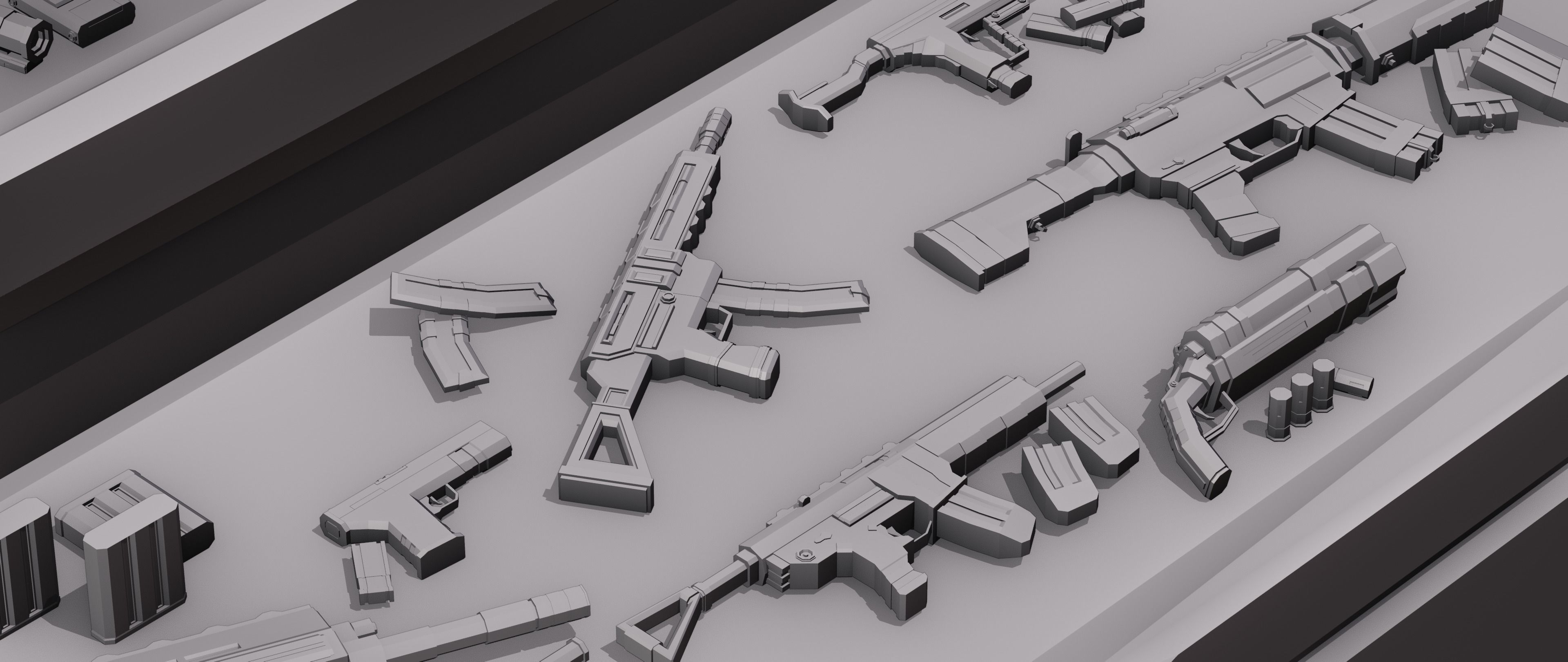 3D model Low Poly Si-fi Guns VR / AR / low-poly | CGTrader