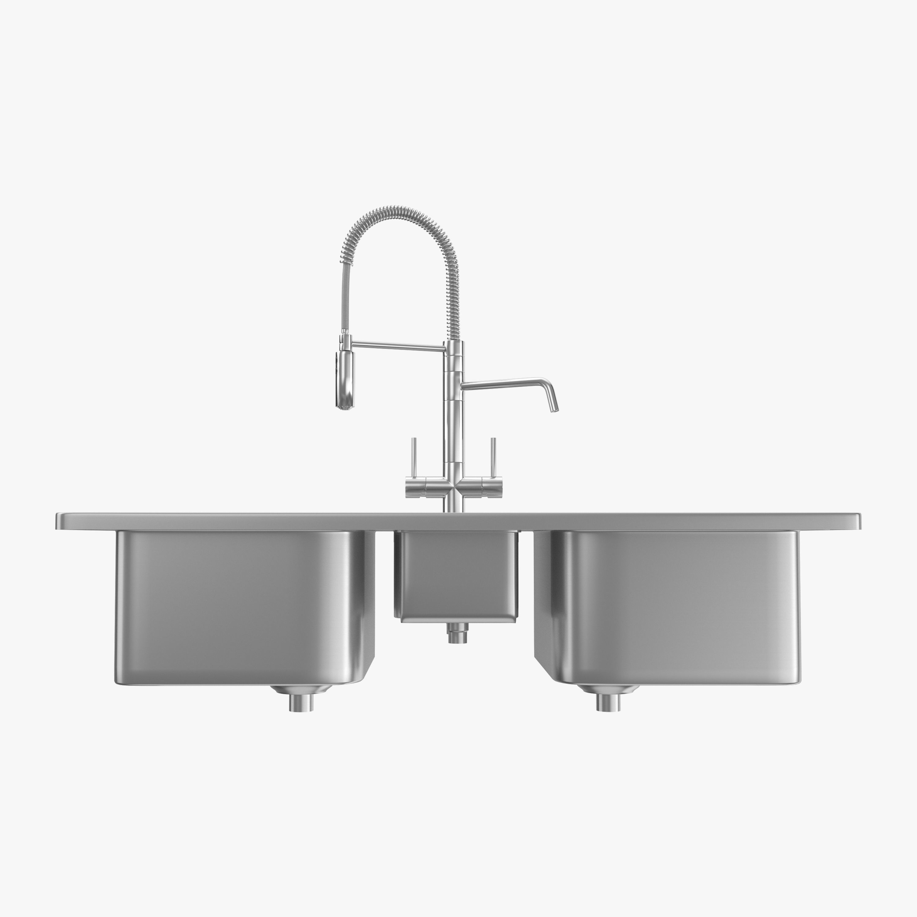 Alpex-Inox kitchen sink with Idealaqua faucet By Quadrodesign 3D model ...