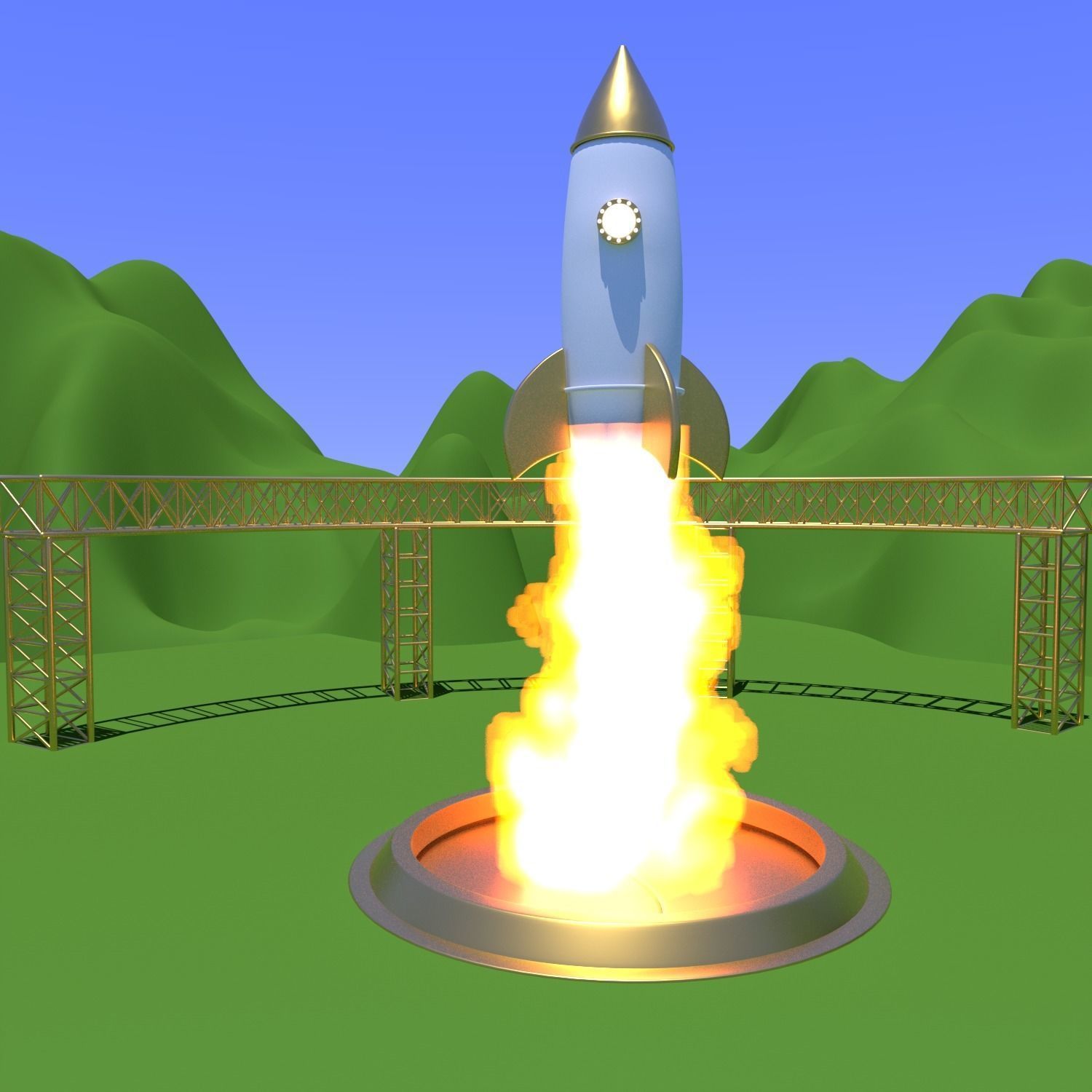 Rocket Ascension cartoon animation free 3D model animated | CGTrader