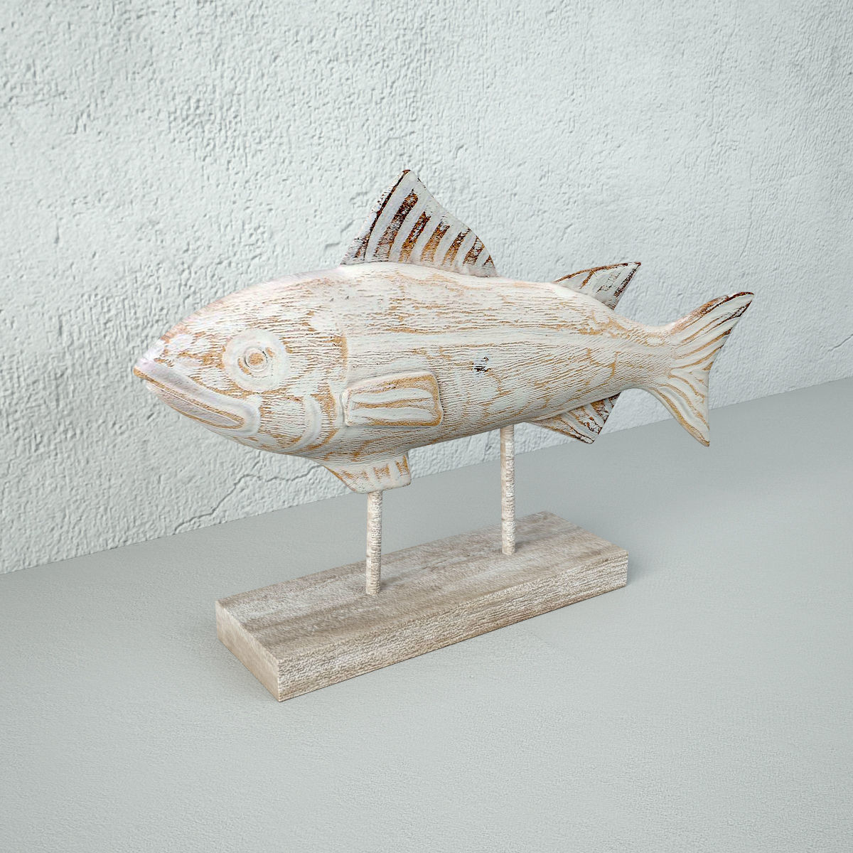 Rustic Wood Fish Statue 3D model | CGTrader