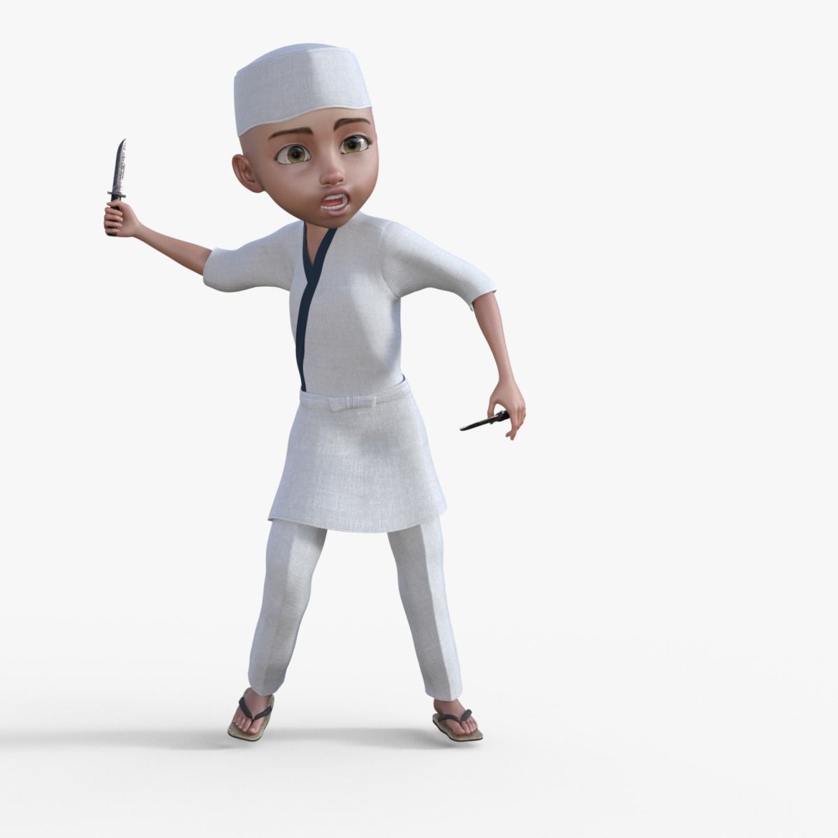 Cartoon Chef Cook Rigged 3D model rigged | CGTrader