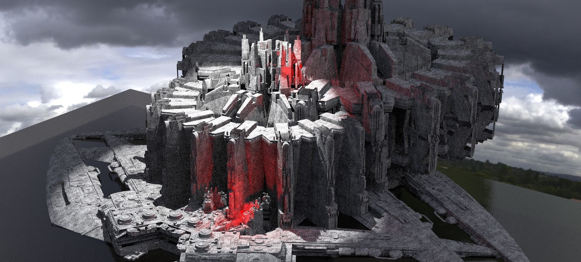 Sci-Fi dark Dark Sith Base Kitbash 3D model | CGTrader