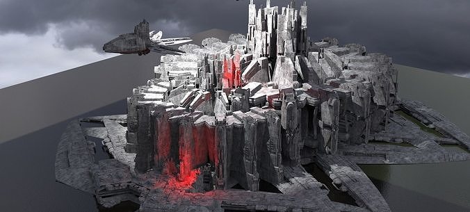 Sci-Fi dark Platforms City kitbash 3D model | CGTrader