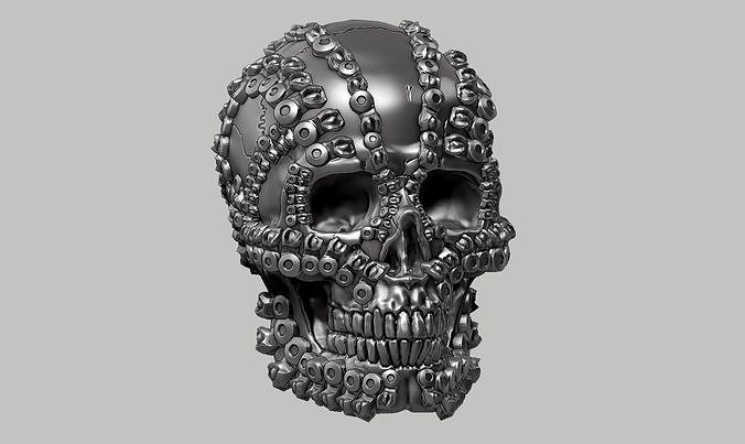 skull robot head a27 3D model 3D printable | CGTrader