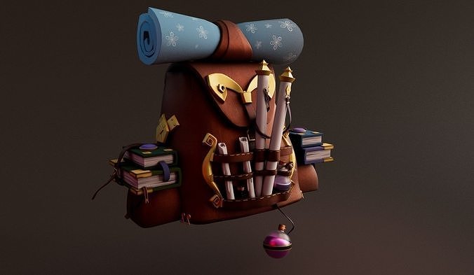 3D model Stylized Adventurer Backpack VR / AR / low-poly | CGTrader