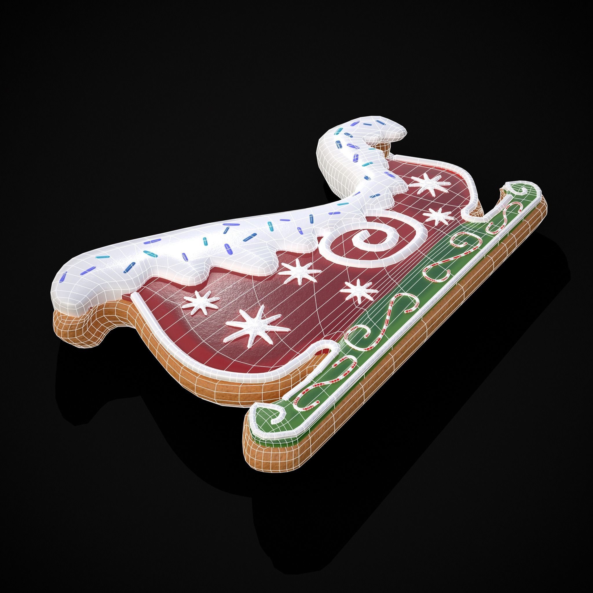 3D model Holiday Sleigh Decorated Cookie VR / AR / low-poly | CGTrader
