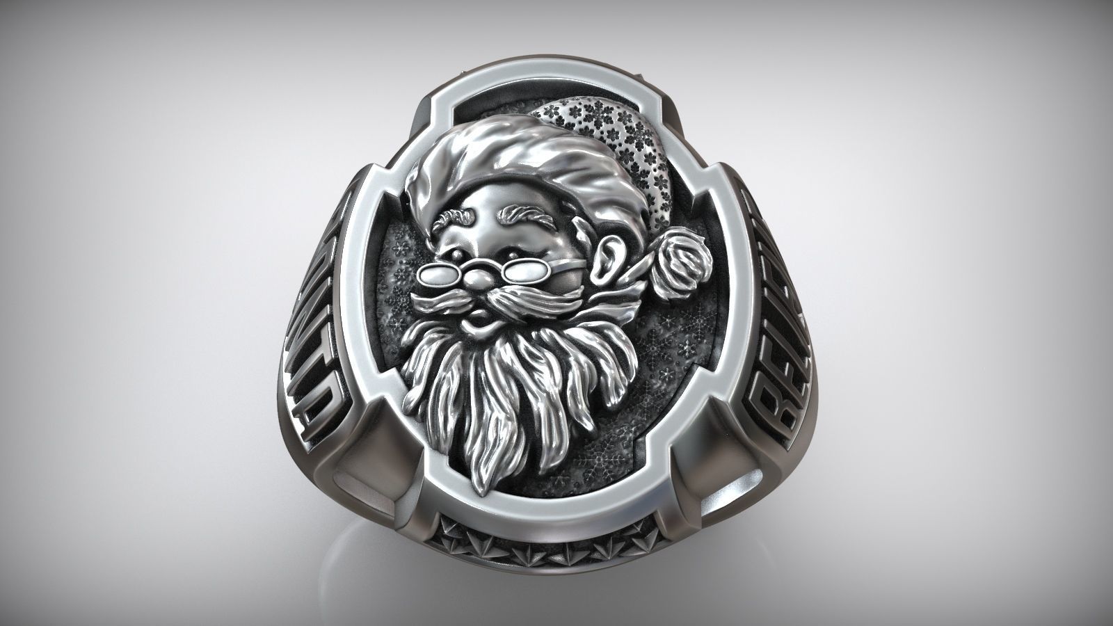 Santa Claus Christmas Saint Nicholas Believe Ring 3D model 3D printable ...