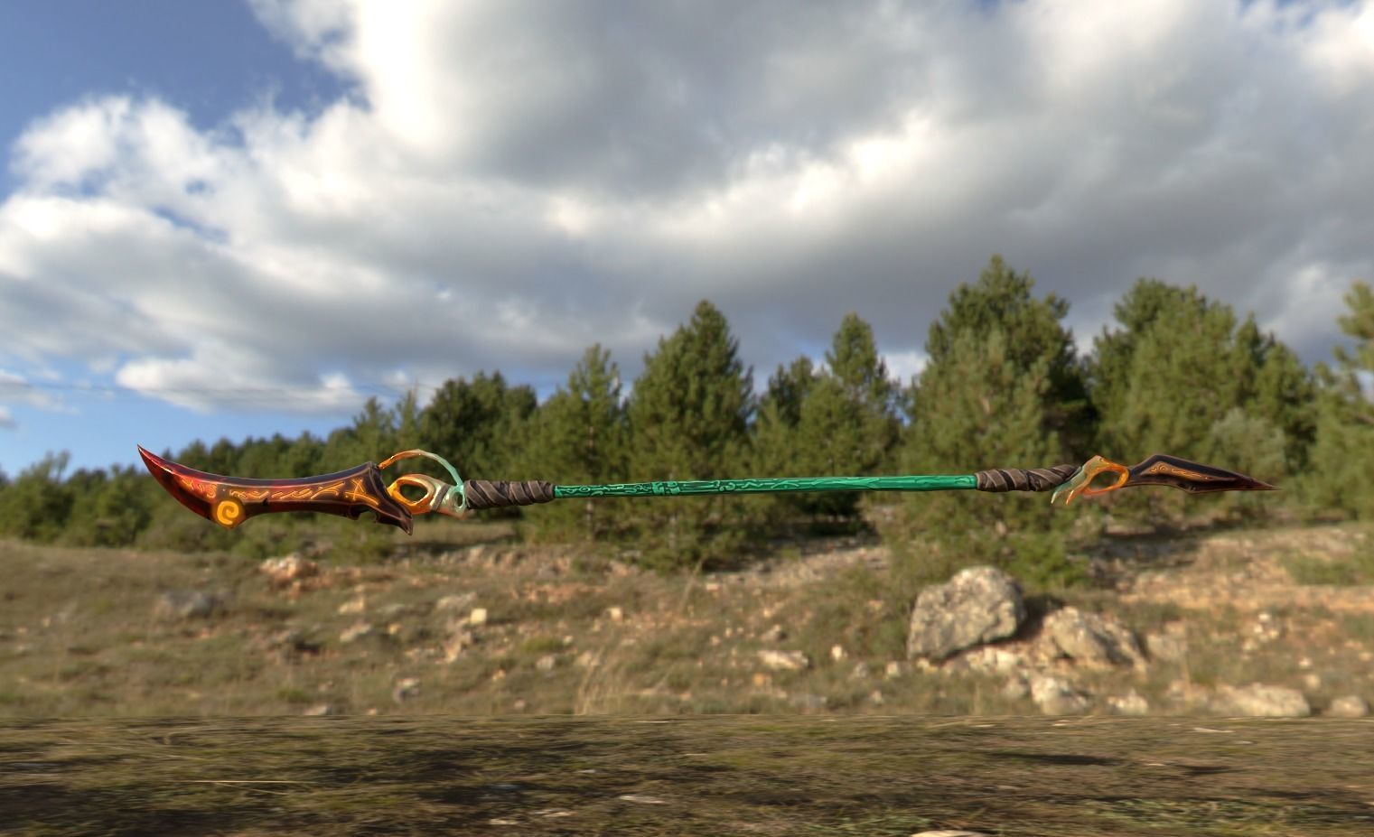 3D model Lowpoly Stylized Spear - Game-Ready - BPR VR / AR / low-poly ...