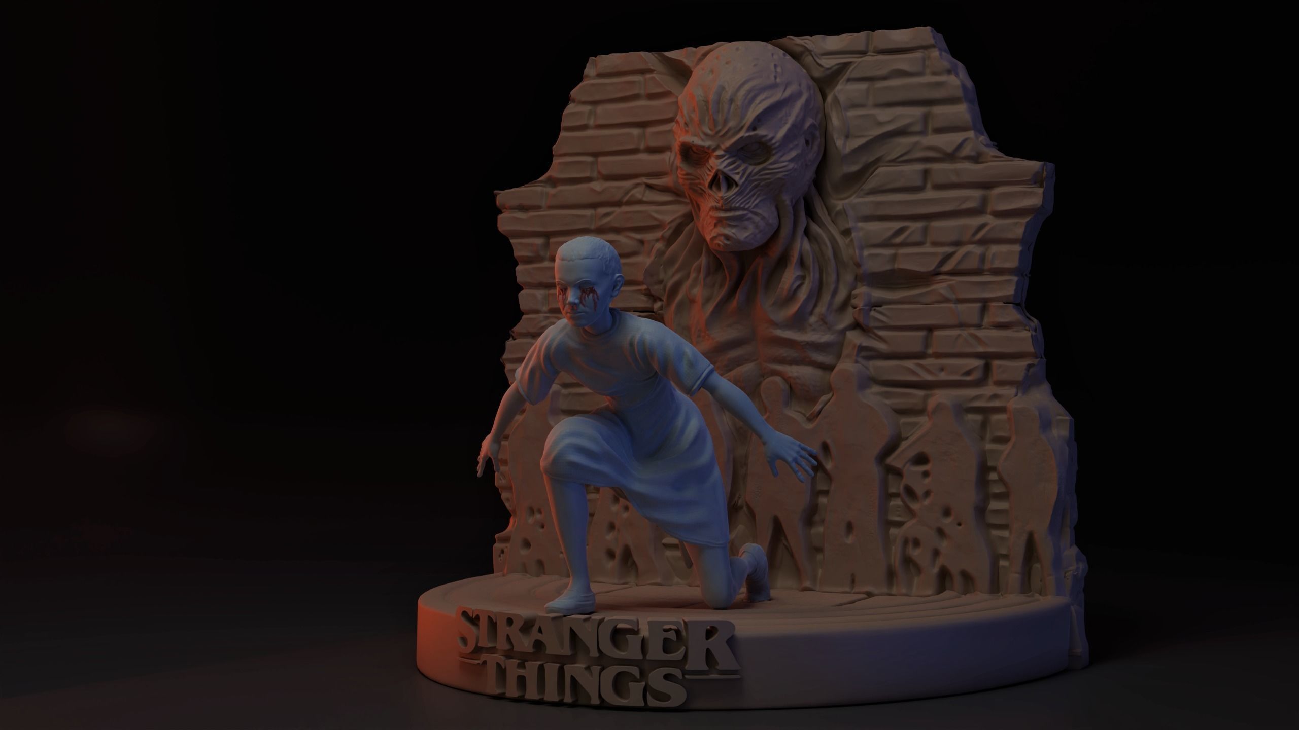 Stranger Things Eleven and Vecna 3D model 3D printable | CGTrader
