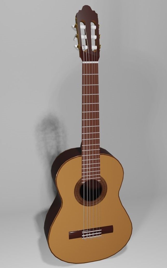 3D model Classical guitar low poly VR / AR / low-poly | CGTrader