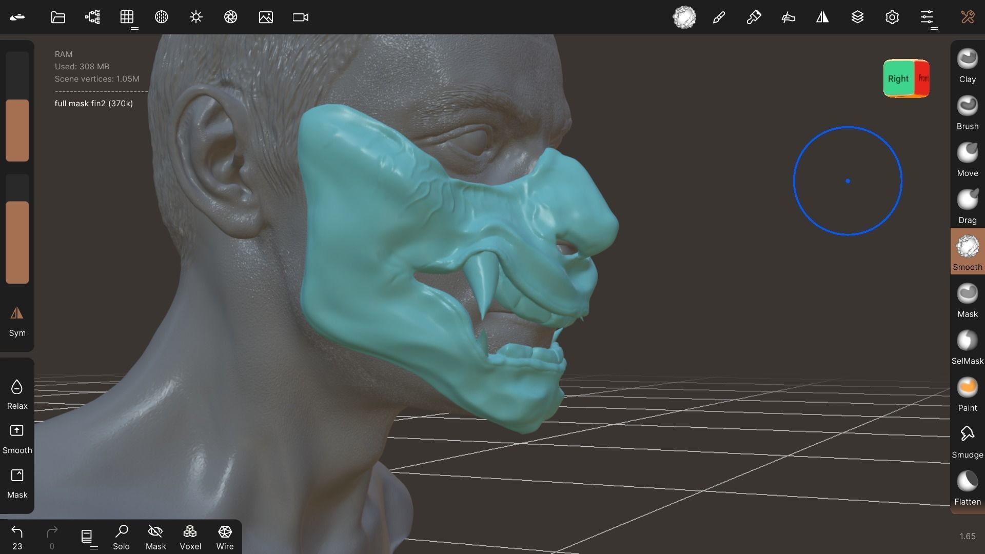 Oni demon half mask 3D model 3D printable | CGTrader