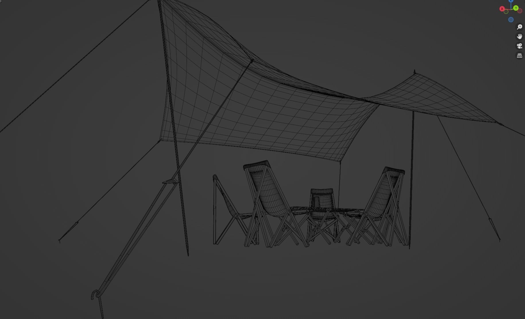 3D model Camping awning VR / AR / low-poly | CGTrader