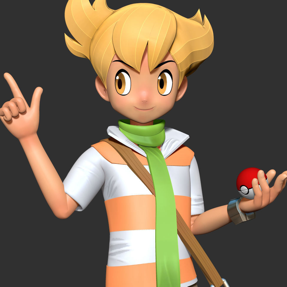 Barry - Pokemon Fanart free 3D model 3D printable | CGTrader