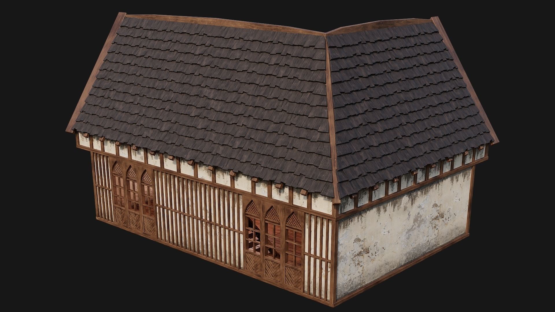 3D model Old Medieval House Building 4K Textures GameReady 189 VR / AR ...