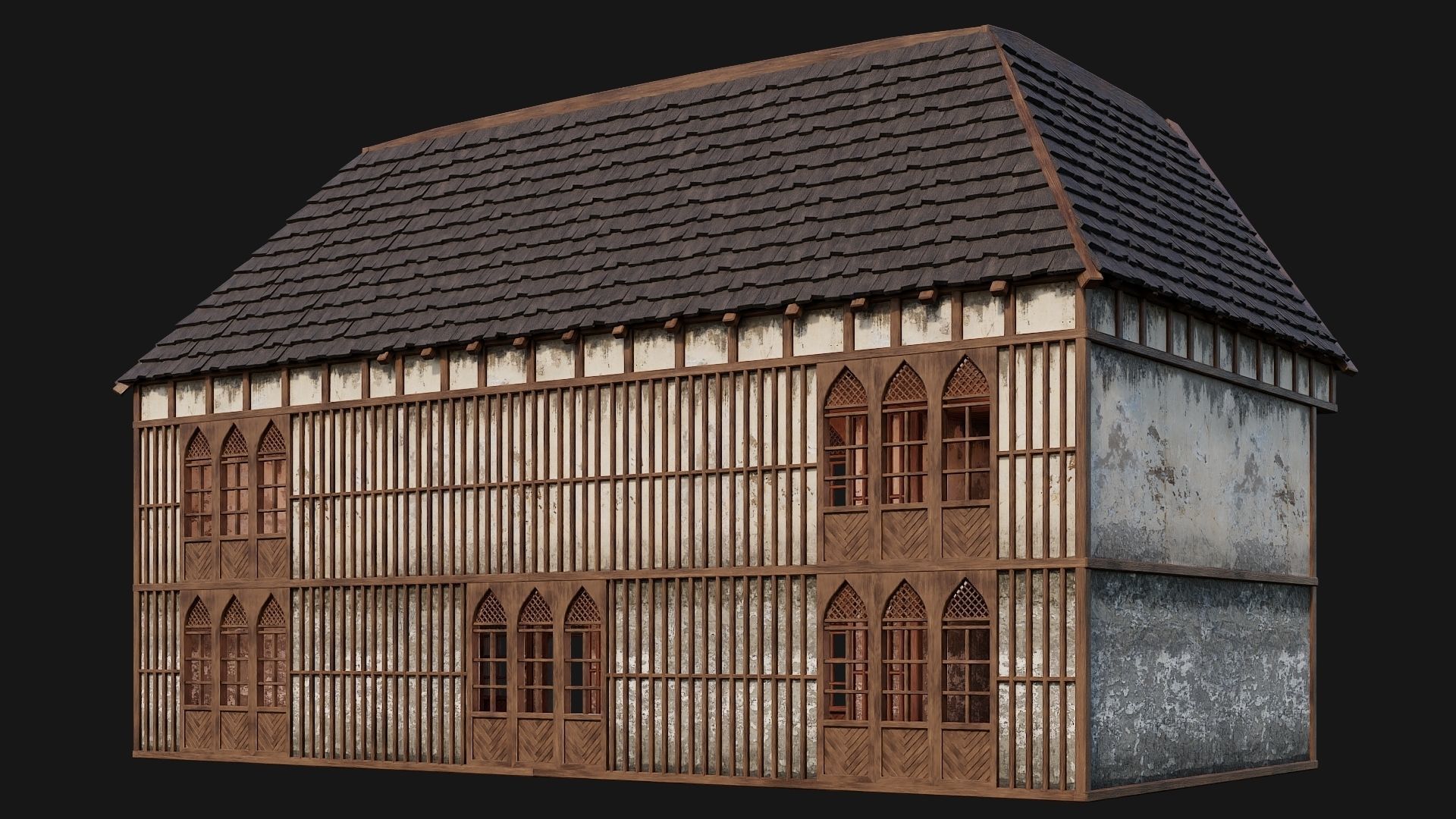 3D model Old Medieval House Building 4K Textures GameReady 191 VR / AR ...
