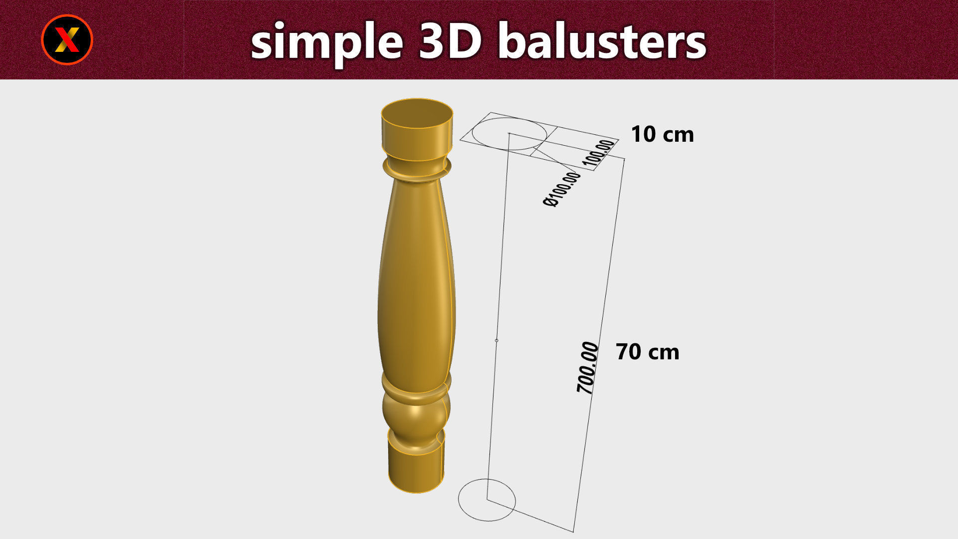 simple 3d balusters free 3D model 3D printable | CGTrader