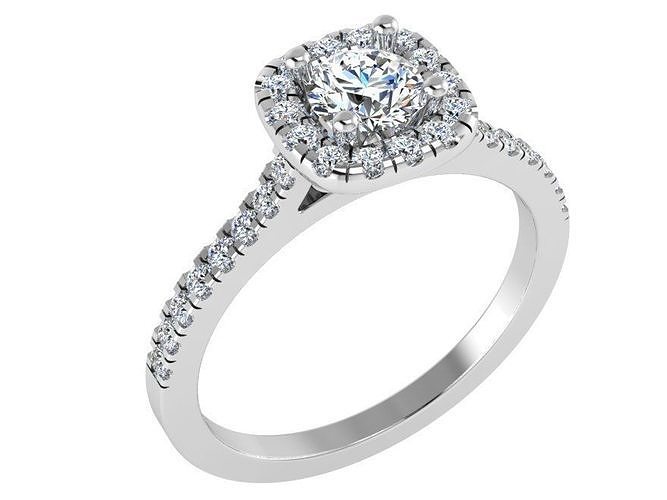 Stylish round diamond ring 2993 3D print model 3D model 3D printable ...