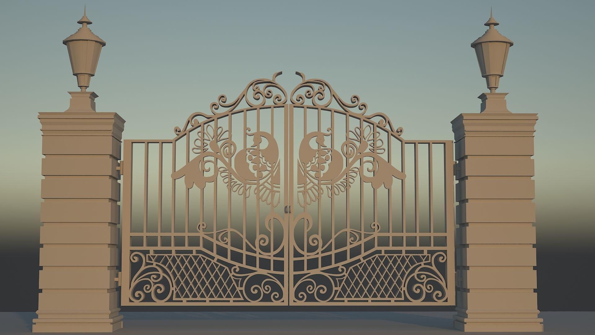 3d model wrought iron gate 3D model | CGTrader