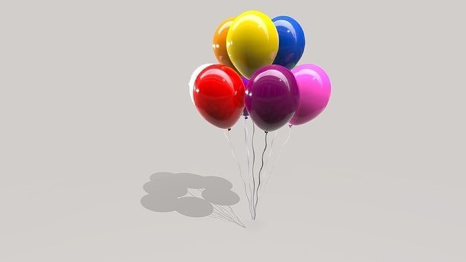 3D model Balloons 9 colors VR / AR / low-poly | CGTrader