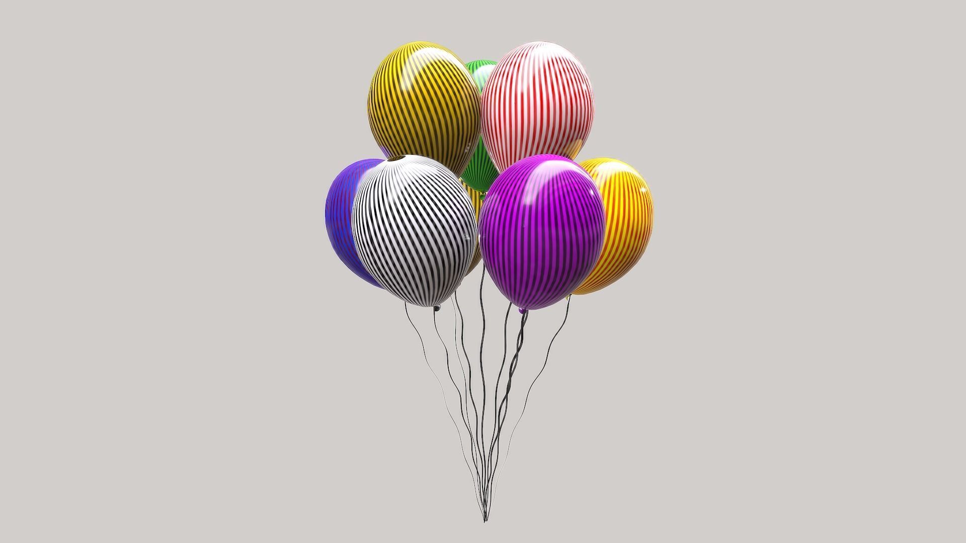 3D model Balloons 8 colors VR / AR / low-poly | CGTrader