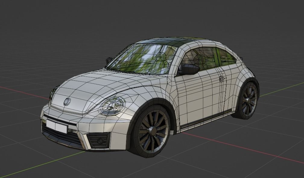 3D model Volkswagen Beetle lowpoly VR / AR / low-poly | CGTrader