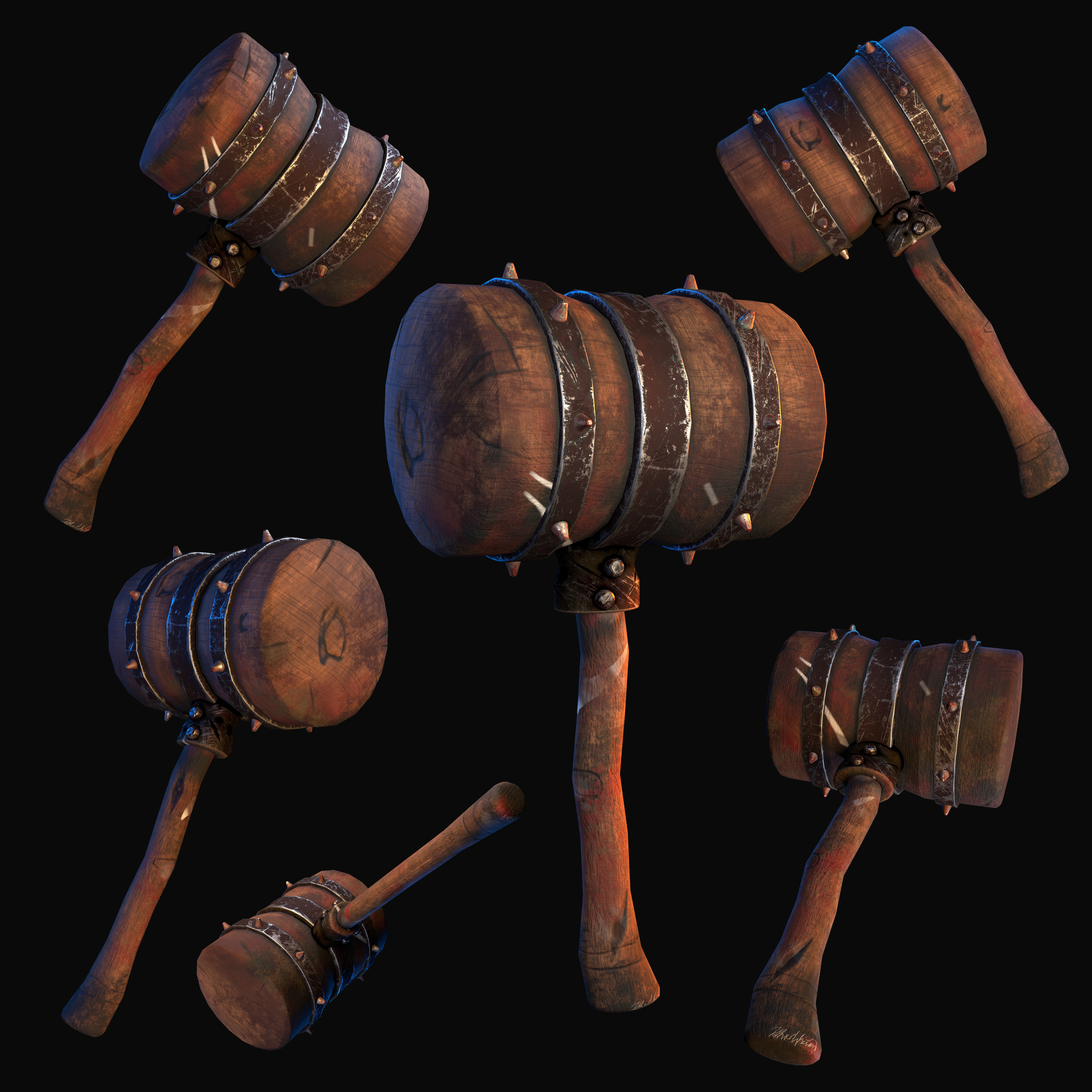 3D model Medieval Hammer Stylize Weapon VR / AR / low-poly | CGTrader