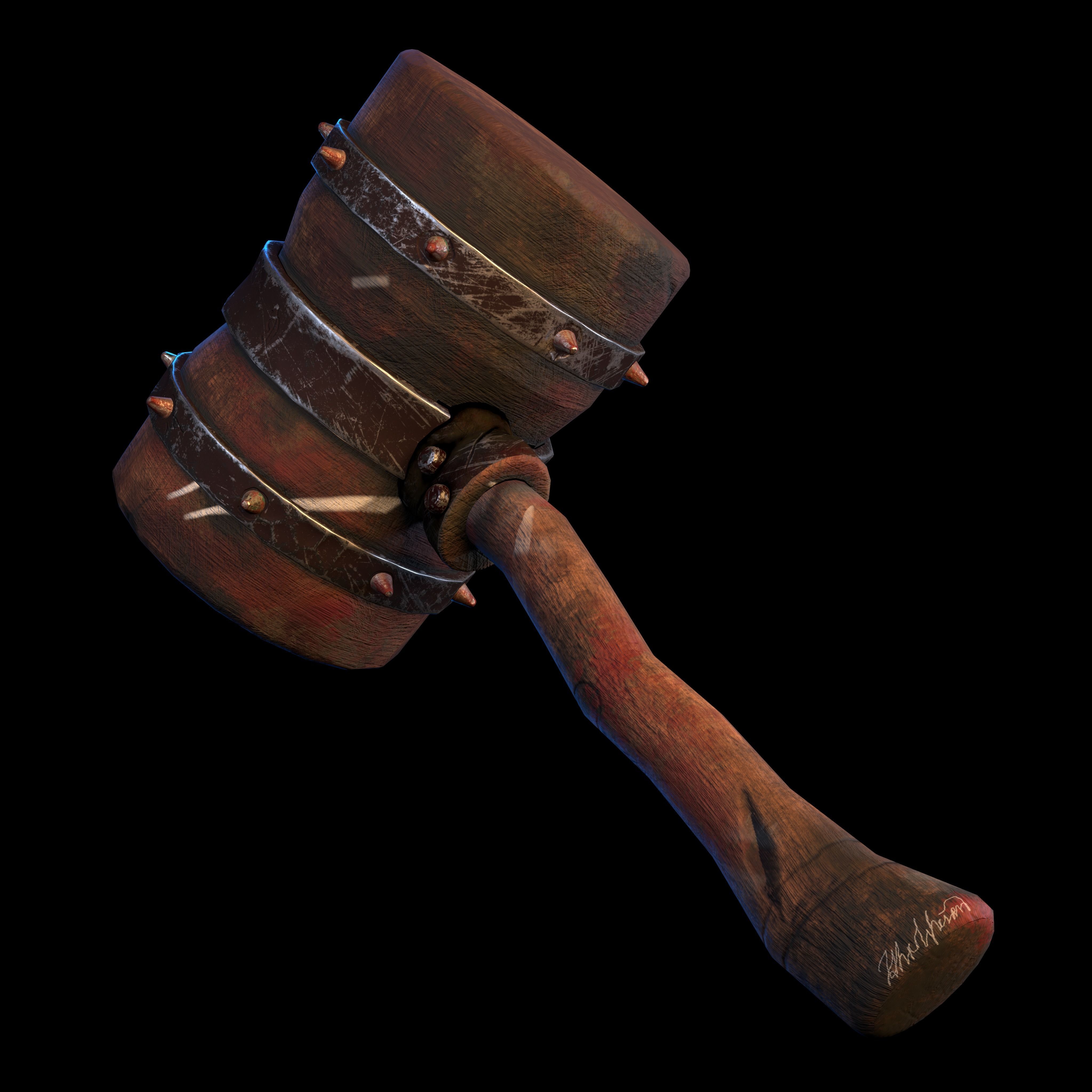 3D model Medieval Hammer Stylize Weapon VR / AR / low-poly | CGTrader