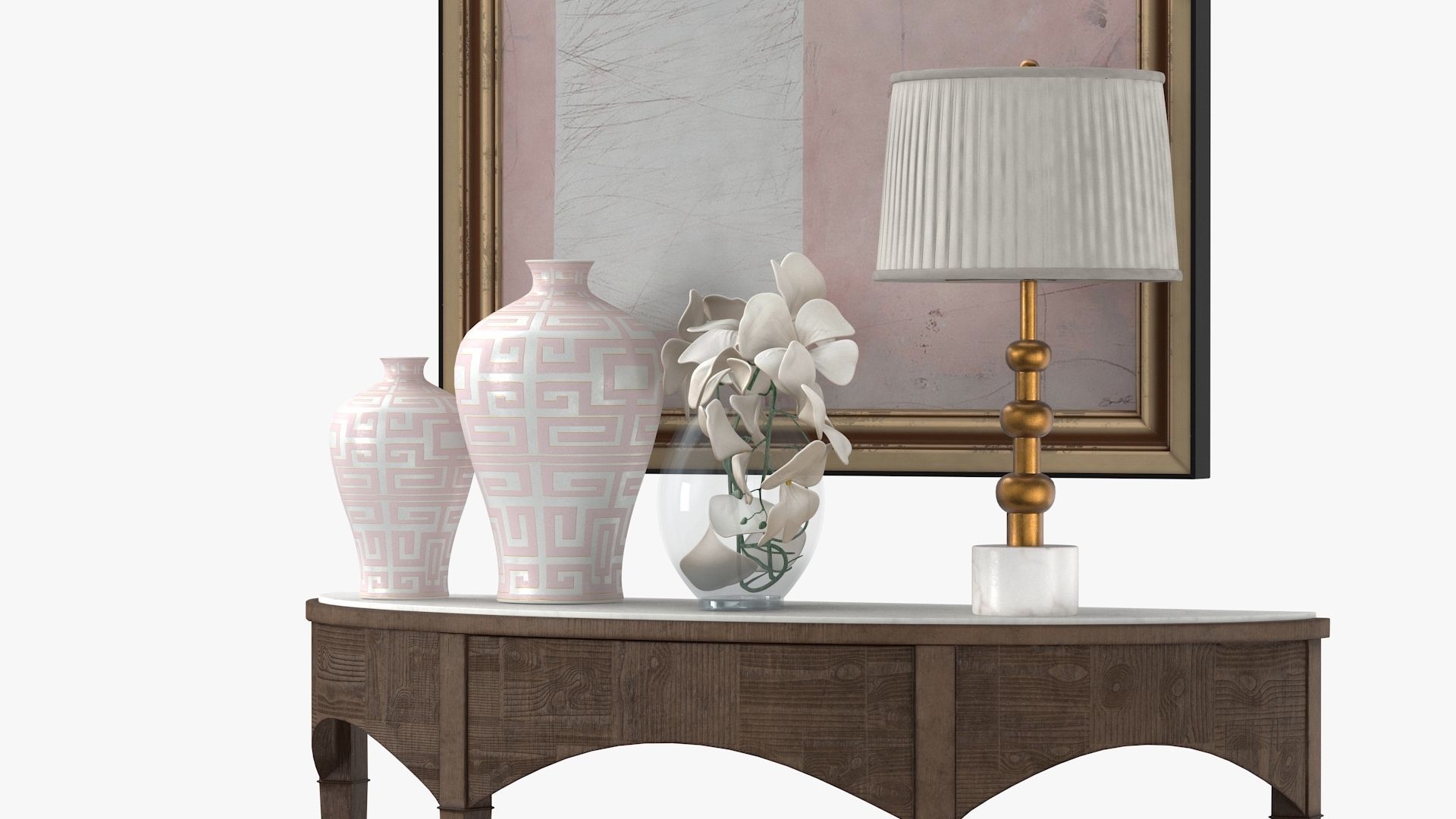 Ethan Allen Clair de Demilune Entryway 3D model | CGTrader