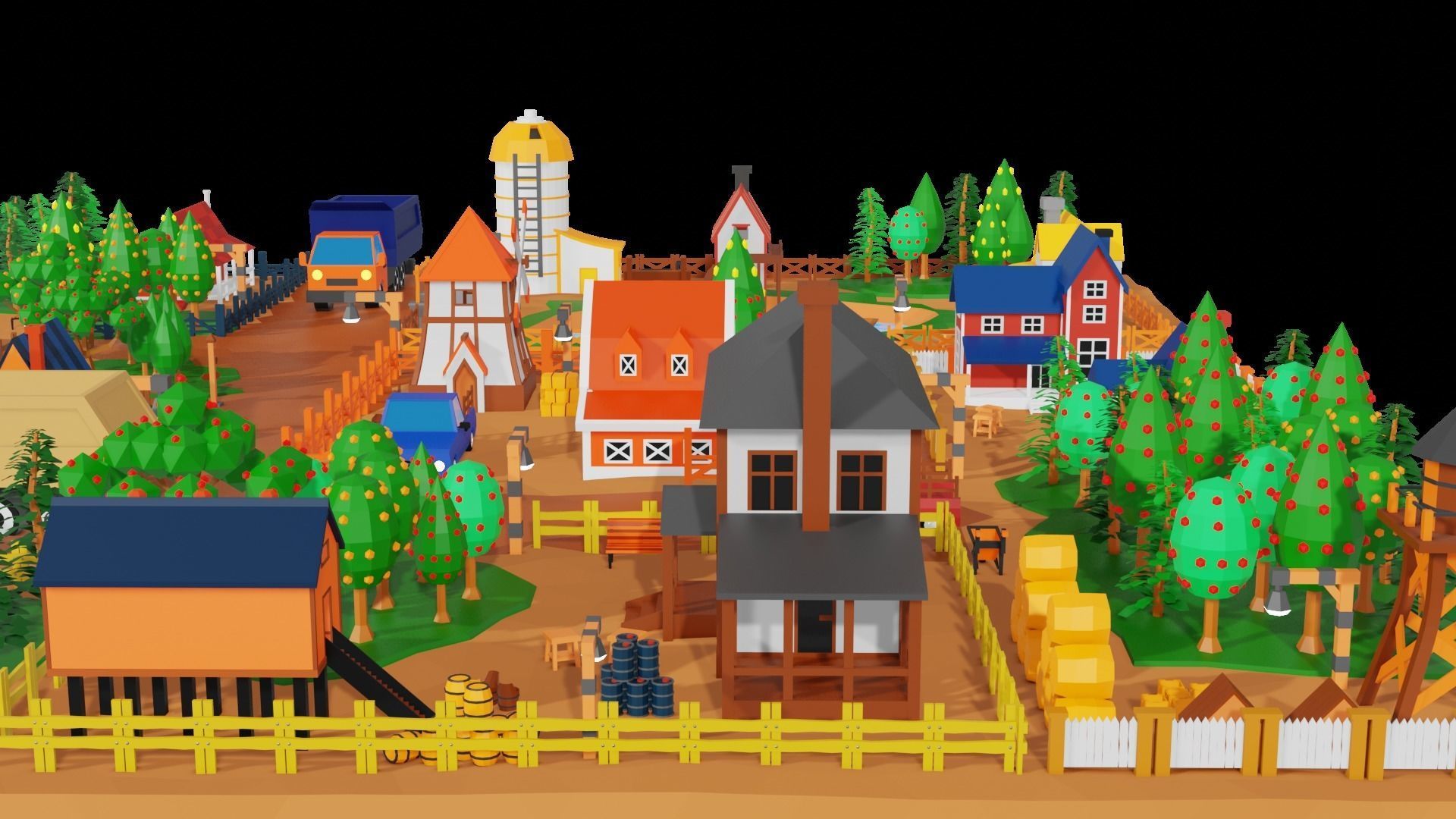 3D model Low Poly Farm Land VR / AR / low-poly | CGTrader