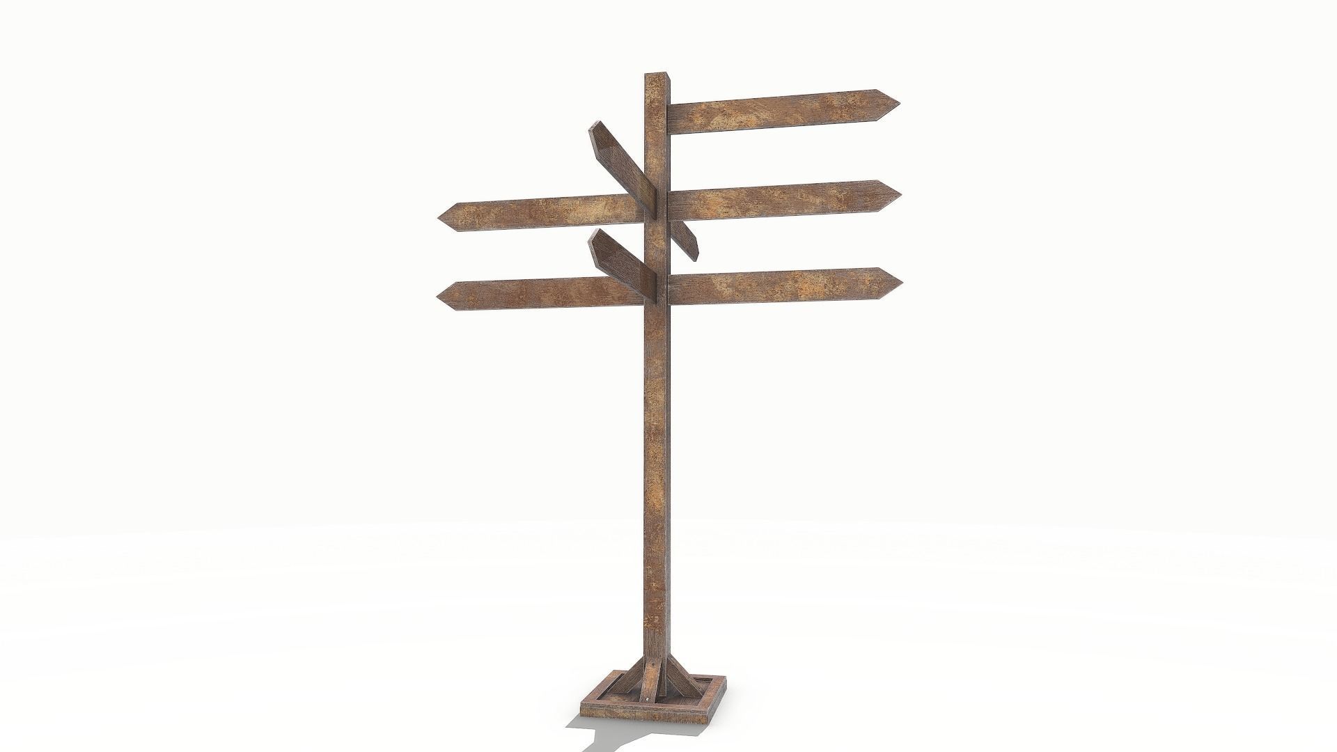 3D model Old rusted wooden signpost VR / AR / low-poly | CGTrader