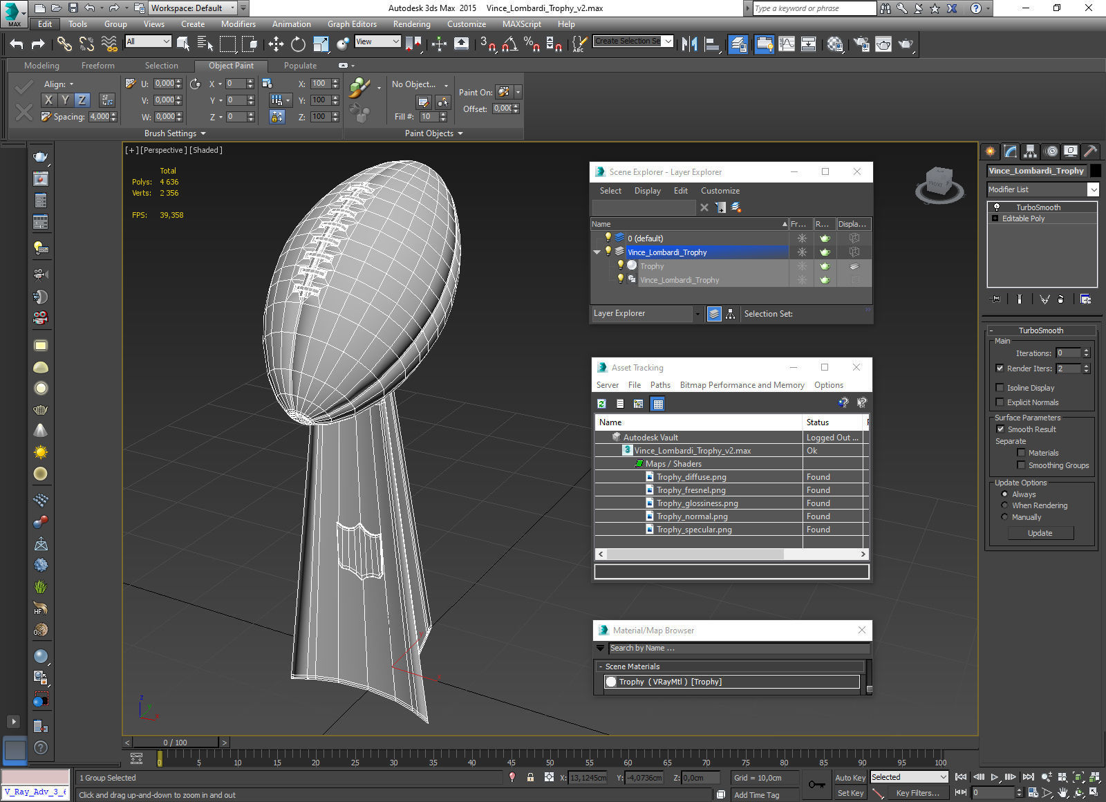 Vince Lombardi Trophy 3D model | CGTrader