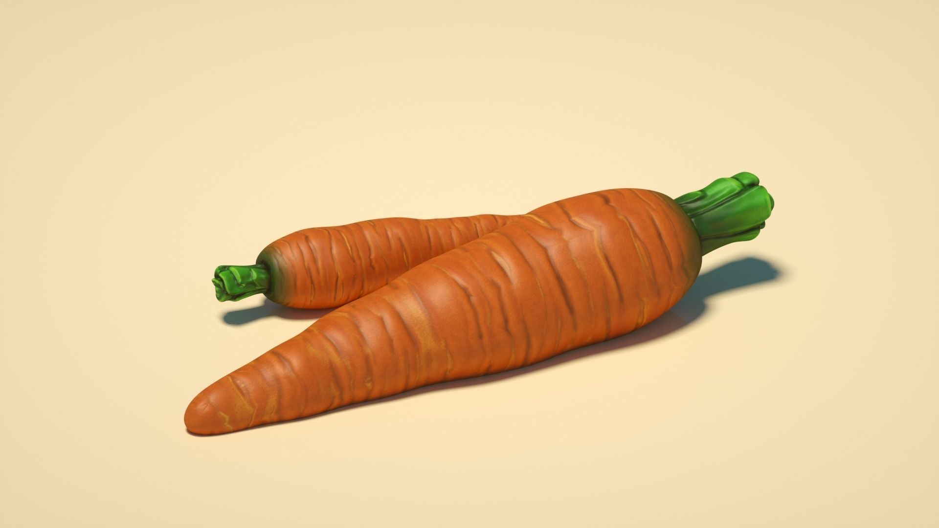 3D model Realistic carrot cartoon carrot C4D model VR / AR / low-poly ...