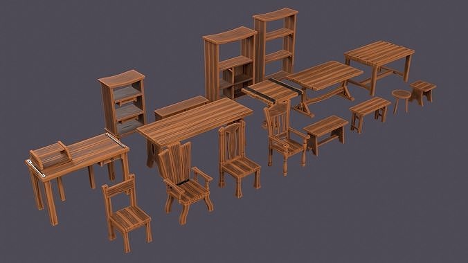 3D model Stylized furniture collection VR / AR / low-poly | CGTrader