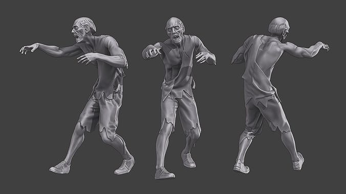 Casual Zombie CZ3 0018 3D model 3D printable | CGTrader