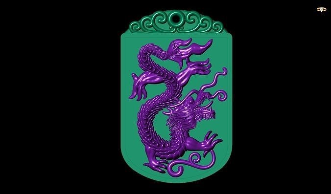 pendant Dragon 3D model 3D printable | CGTrader