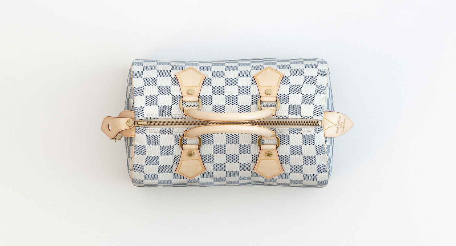 3D model Speedy 25 Hand Bag Checker Blue VR / AR / low-poly | CGTrader