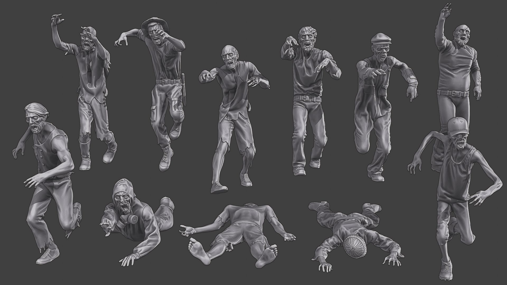 Casual Zombie CZ3 Pack 2 3D Model Collection | CGTrader