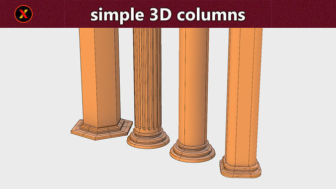 simple 3d column free 3D model 3D printable | CGTrader