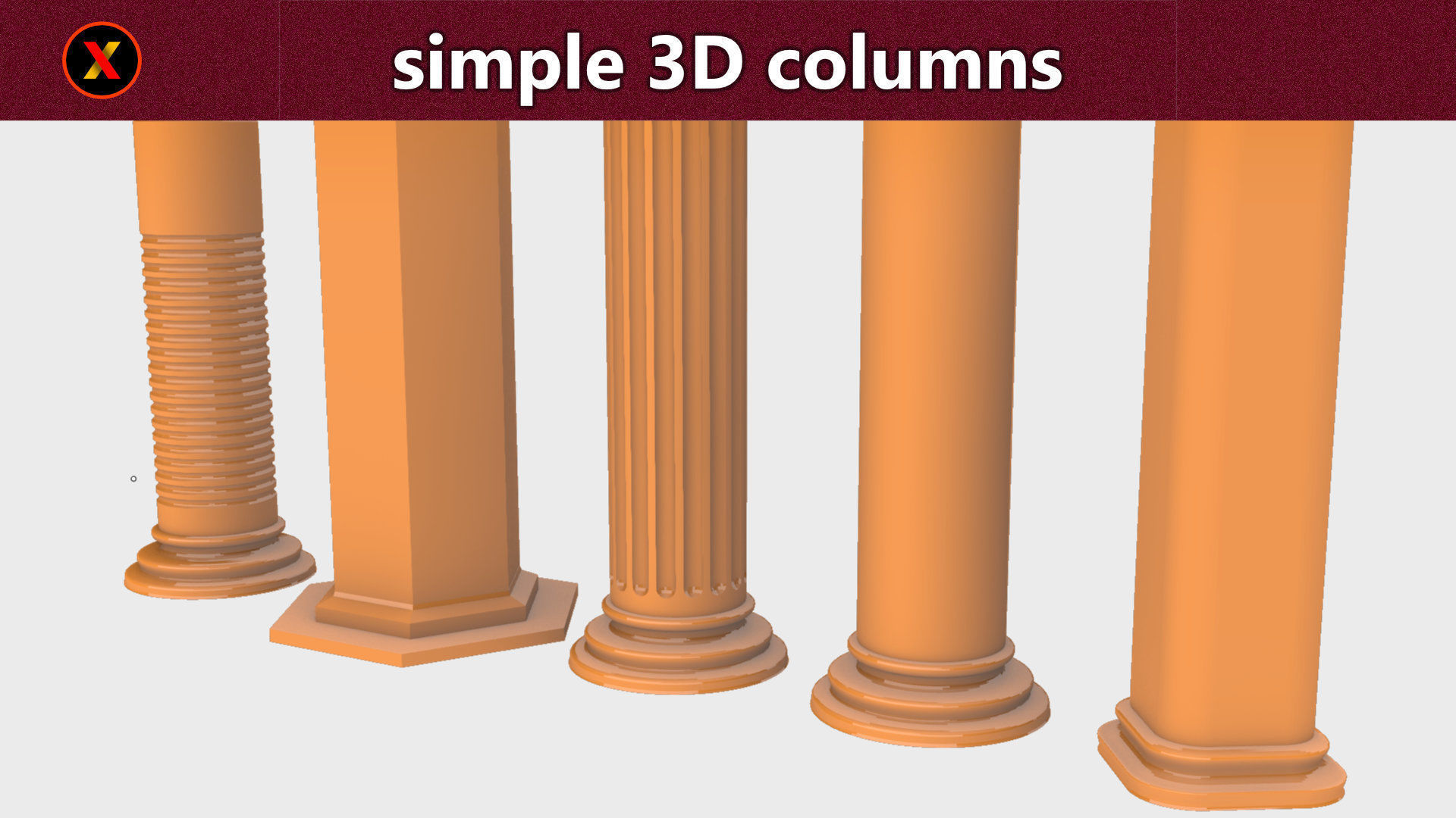 simple 3d column free 3D model 3D printable | CGTrader