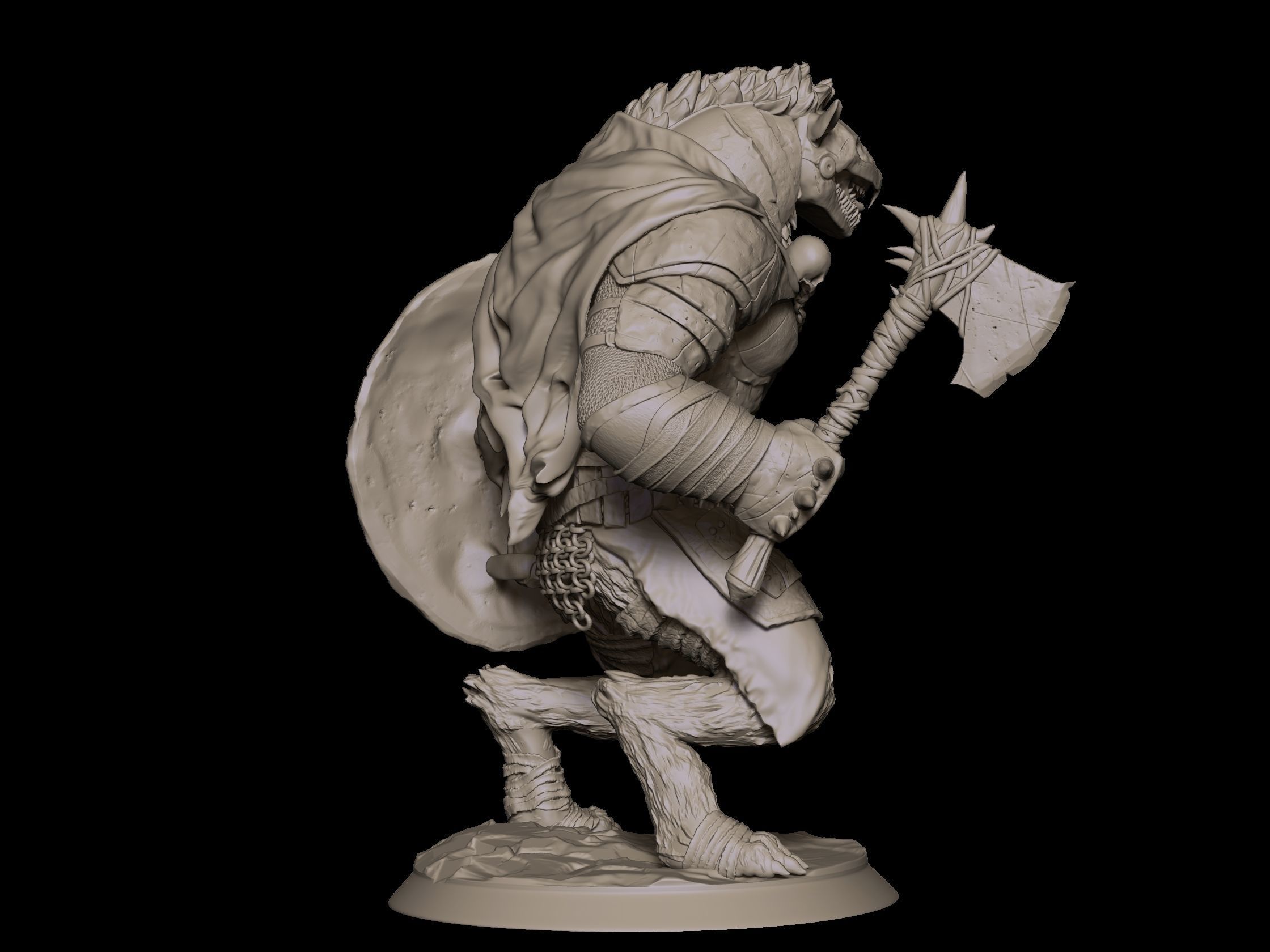 Gnoll Pack Lord 3D model 3D printable | CGTrader