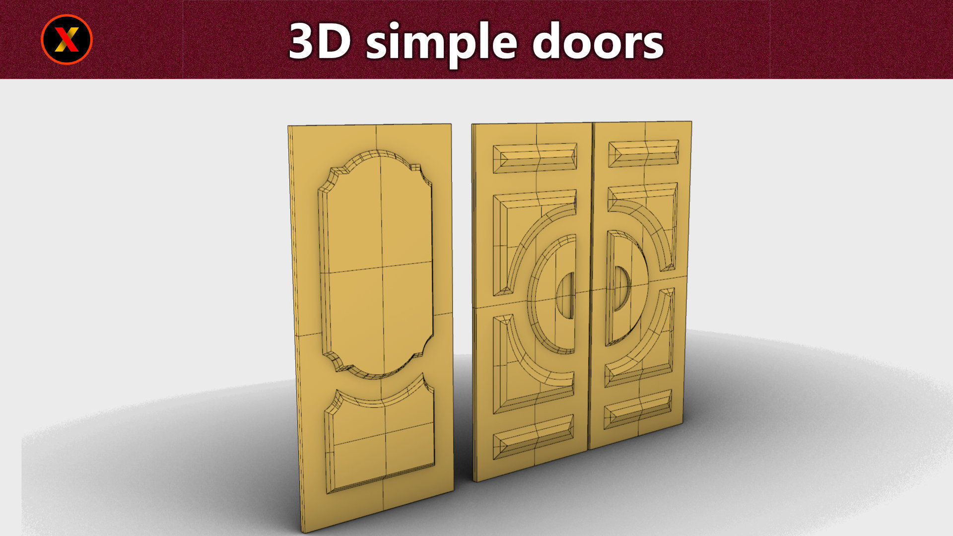 simple 3d doors free 3D model 3D printable | CGTrader
