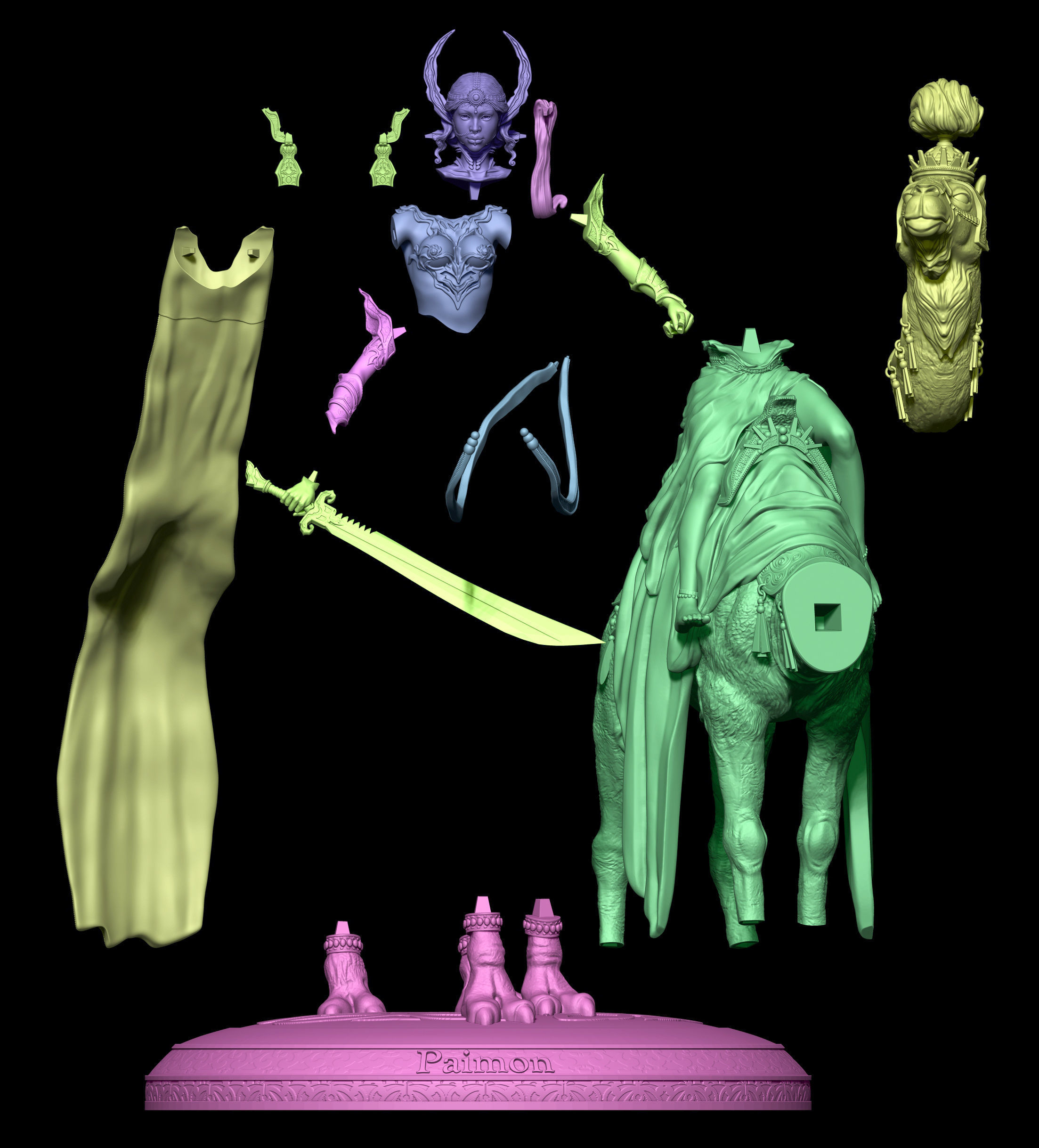 Paimon demon 3D model 3D printable | CGTrader