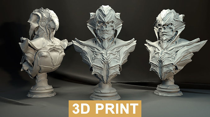 Creature Bust 2 3D PRINT ZTL OBJ STL 3D model 3D printable | CGTrader