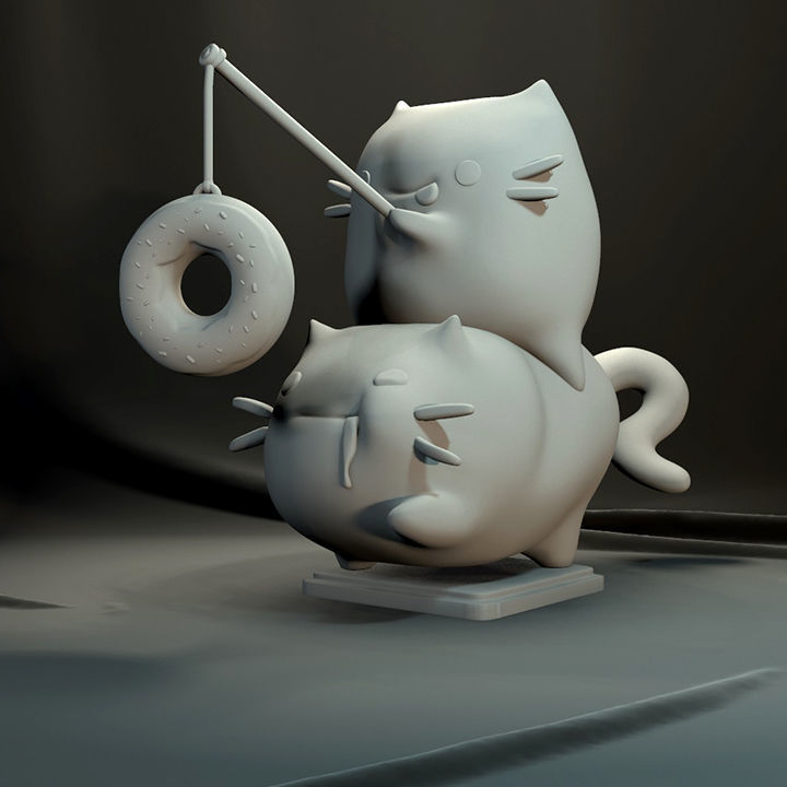 Cats 3D Print cat on table free 3D model 3D printable | CGTrader